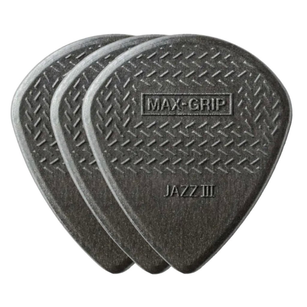 ปิ๊กกีตาร์ 3 ชิ้น แท้ 100% ปิ๊กกีต้าร์ Jim dunlop Maxgrip JAZZ III ...