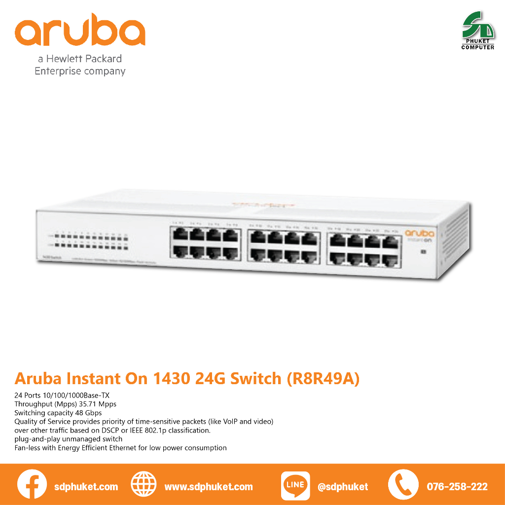 R8R49A Aruba Instant On 1430 24G Switch | Shopee Thailand