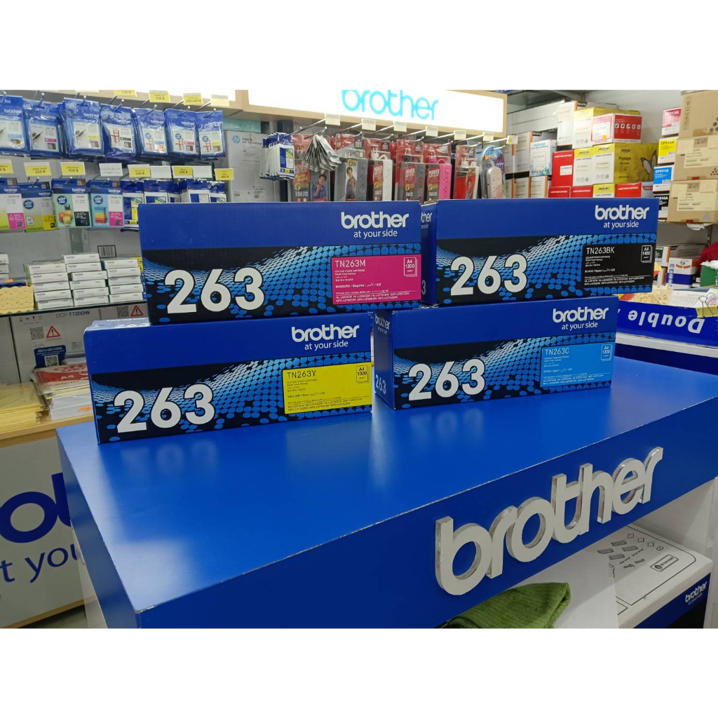 Brother TN-263 BK ,C,M,Y ตลับหมึกโทนเนอร์ สีดำ แดง ฟ้า เหลือง ของแท้ ...