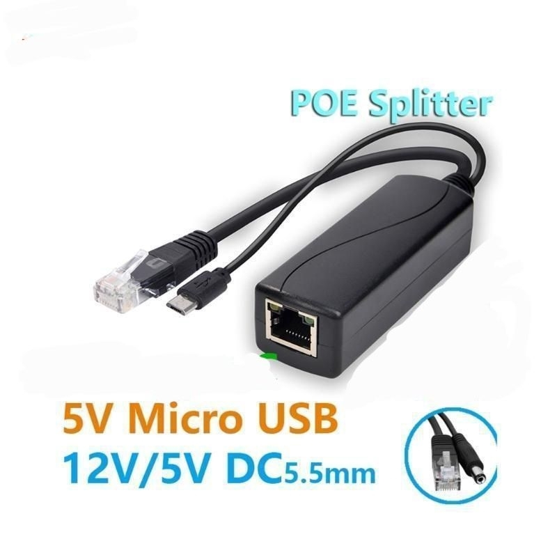 Poe Splitter 5V MicroUSB Power Ethernet 48V ถึง 5V POE Splitter สำหรับ ...