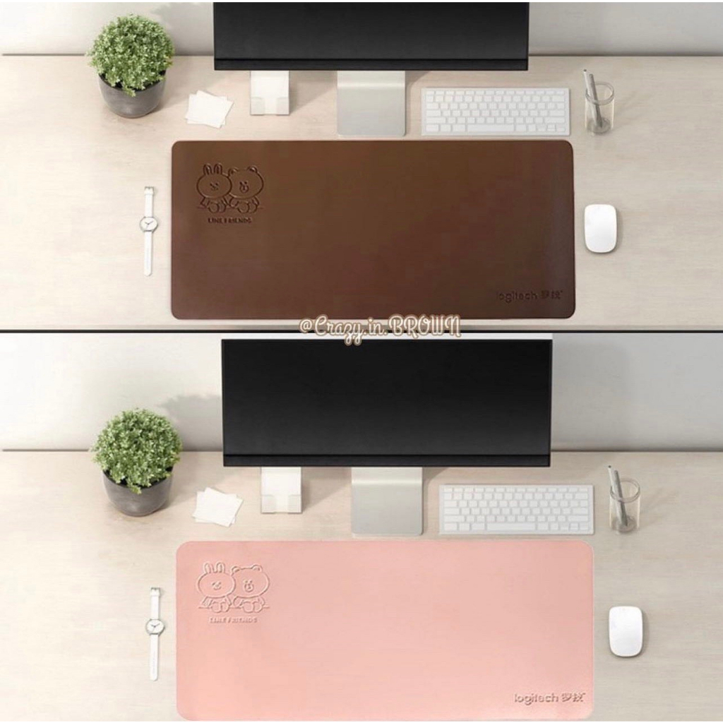 Leather Brown Mouse Pad • แผ่นรองโต๊ะทำงานไลน์เฟรนด์ Line Friends ...