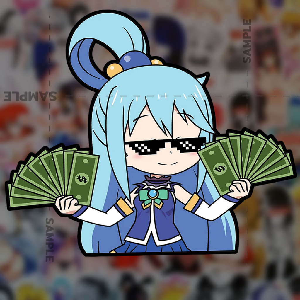 Aqua อควา สติ๊กเกอร์ 2 แผ่น อนิเมะ สติ๊กเกอร์ konosuba aqua Stickers 2 ...