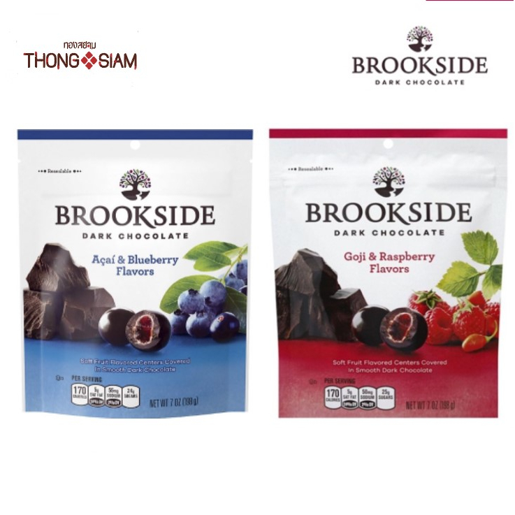 ล็อตใหม่! Brookside Dark Chocolate 198 กรัม (g.) ดาร์กช็อกโกแลต สอดไส้ ...