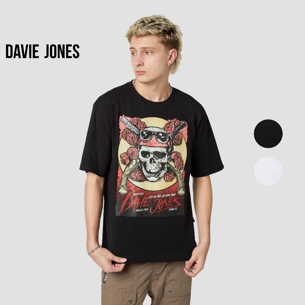 DAVIE JONES เสื้อยืด พิมพ์ลาย Graphic Oversize Fit T-shirt WA0142 สีขาว ...