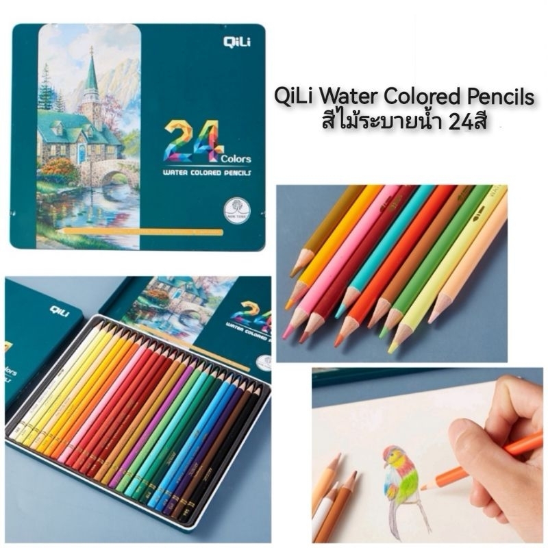 QiLi Water Colored Pencils สีไม้ระบายน้ำ 24สี | Shopee Thailand