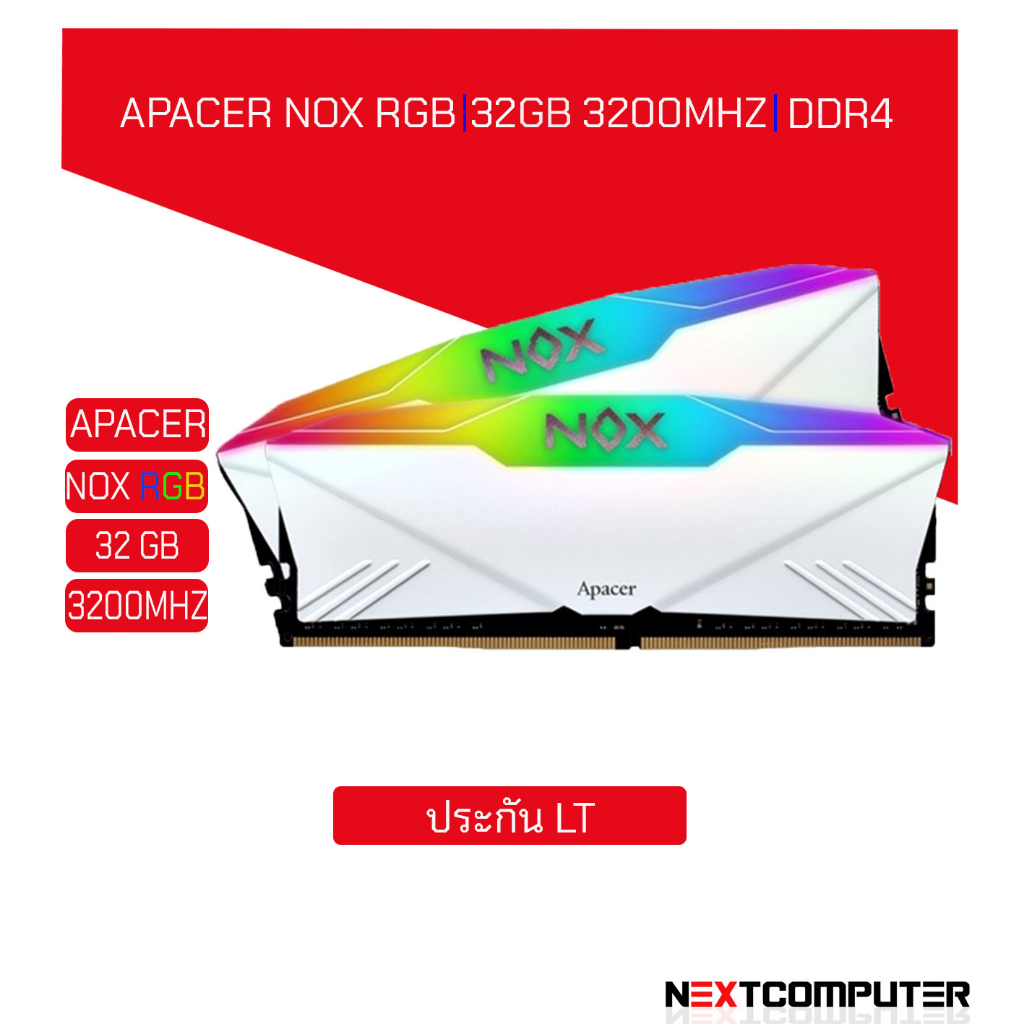 RAM PC Apacer NOX RGB 32GB DDR4 (16x2) GB BUS 3200MHZ | Shopee Thailand