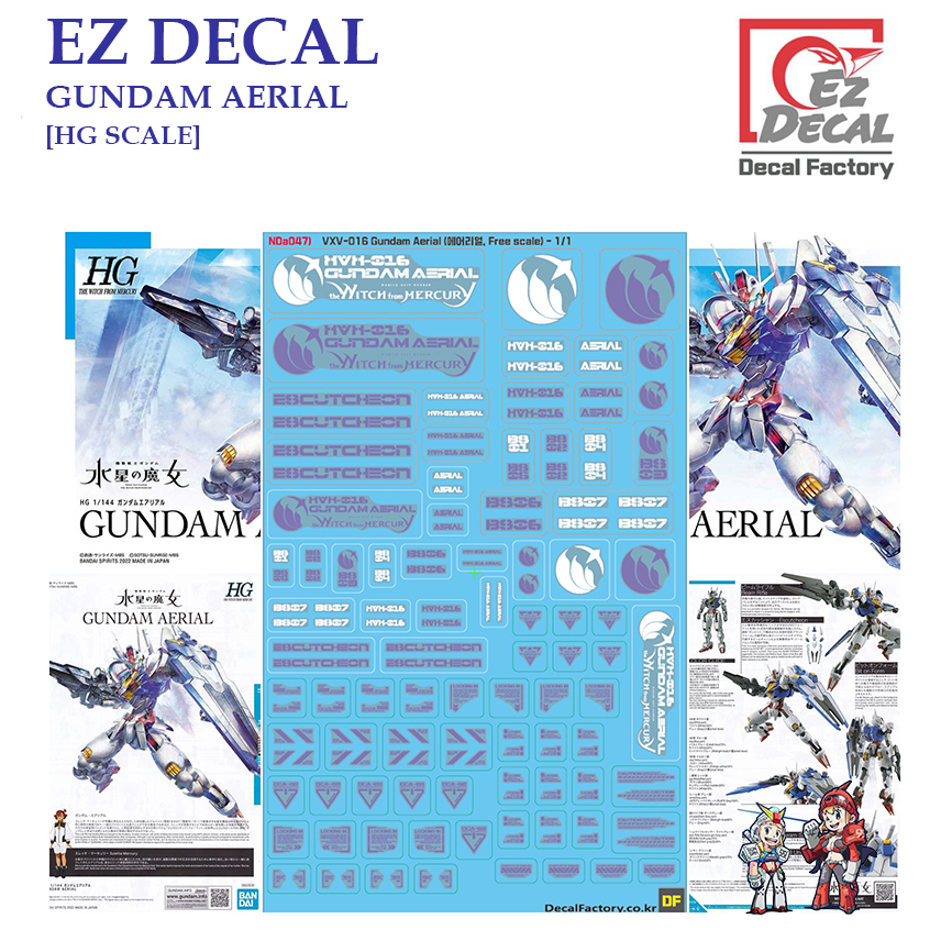 ดีคอลน้ำ [EZ DECAL] F17 HG 1/144 GUNDAM AERIAL WATER DECAL PRE-CUT ...