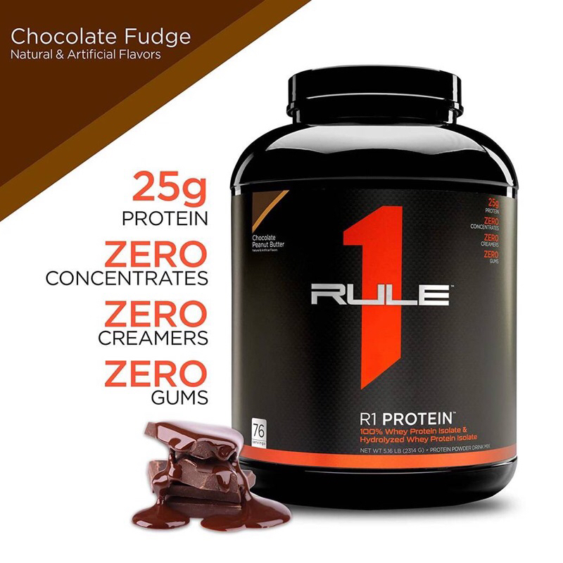 Rule 1 Protien100% Whey Protien Isolate&Hydrolized 5lbs(76servings ...