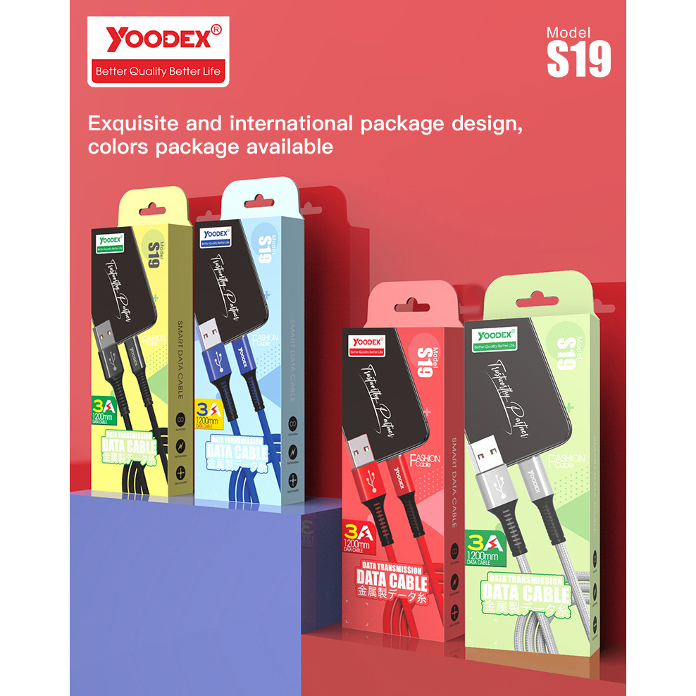 Yoodex S19 3A【รับประกัน 1 ปี】ส่งจากไทย Fast Charge สายชาร์จ คุณภาพสูง USB สายชาร์จ Yoodex สาย ...