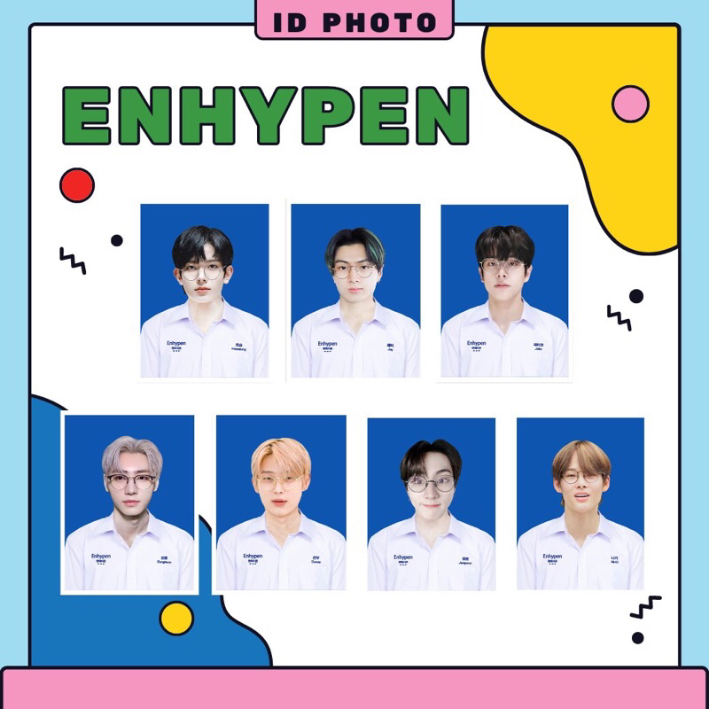 Enhypen - ID PHOTO รูปติดบัตรชุดนักเรียน ver.ใส่แว่น เอนไฮเพน | Shopee ...