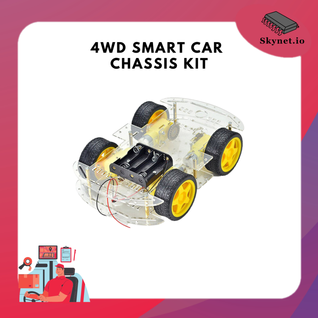 4WD Smart Car Chassis Kit Tracing Car With Speed Encoder 1:48 for ...