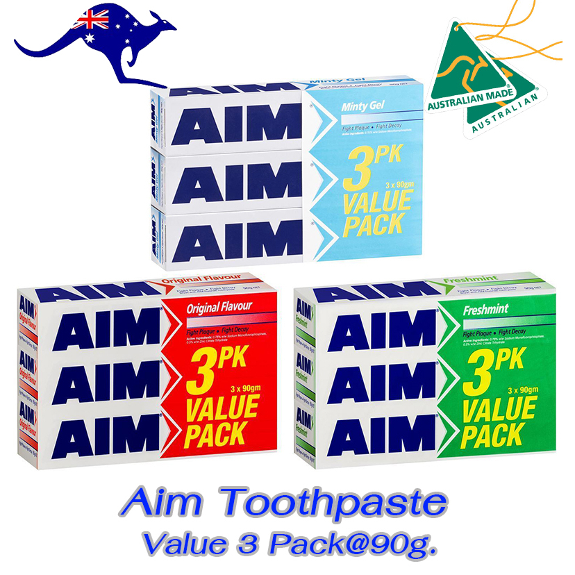 Aim Toothpaste Value 3 Pack ( 90g.x3 ) ยาสีฟันแอม ออสเตรเลีย แพ็ค3ชิ้น ...