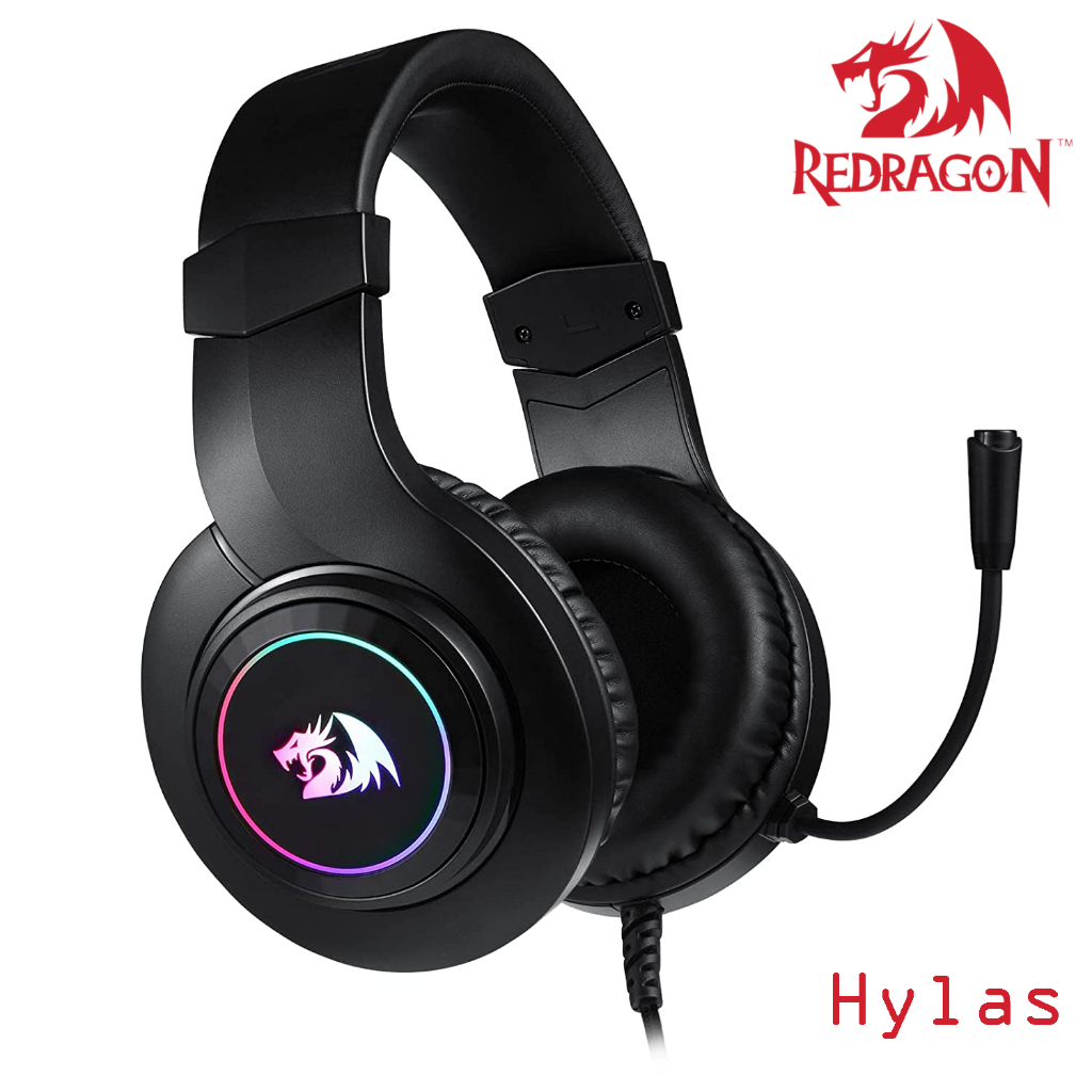 Redragon H260 HYLAS RGB หูฟังเล่นเกม,3.5มิลลิเมตร ชุดหูฟังไมโครโฟนสำหรับ PlayStation, PS4, PS5 ...