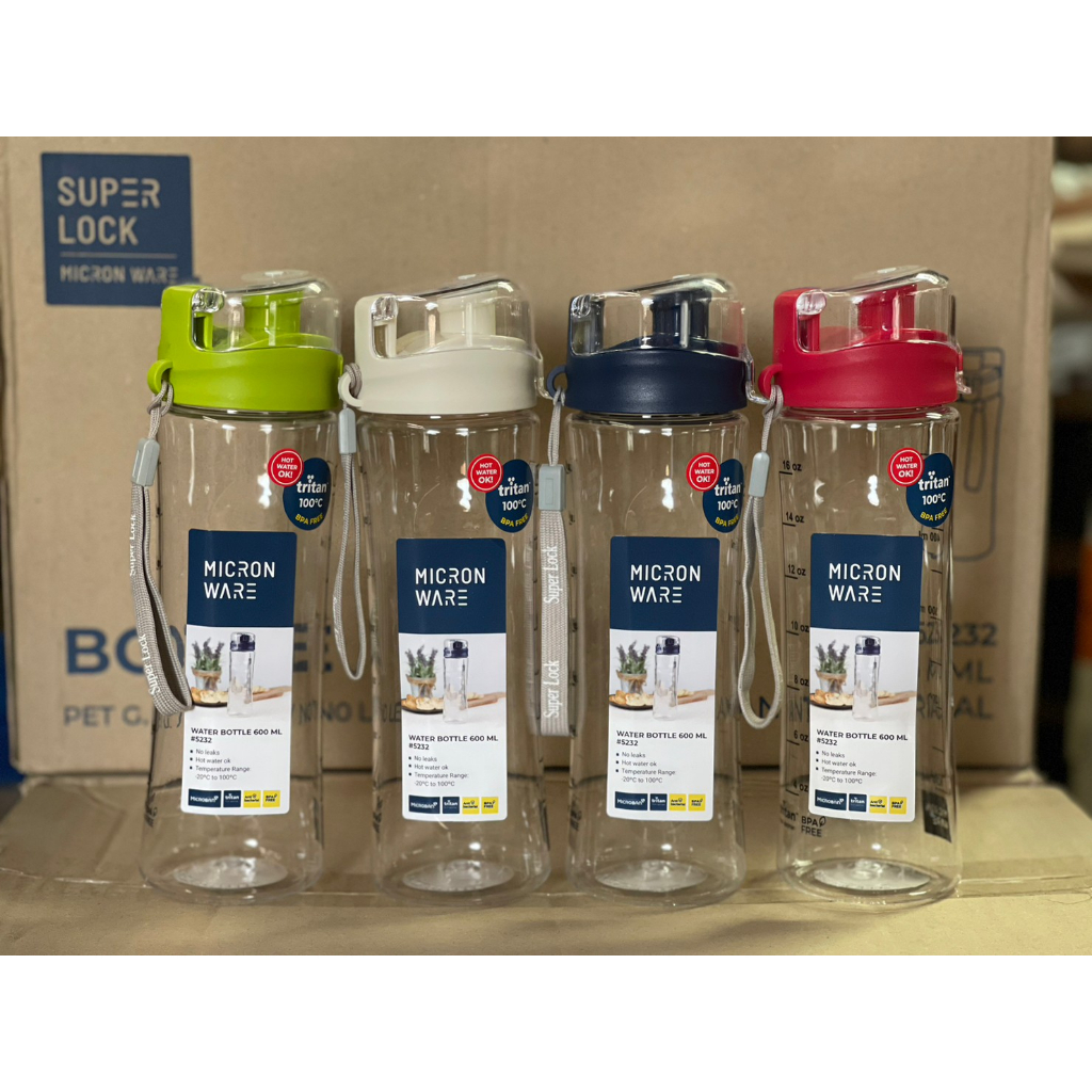 SUPER LOCK TRITAN ขวดน้ำ กระบอกน้ำ ที่ใส่น้ำแบบใสมีฝาปิด ขนาด 600ml รุ่น 5232 (ราคาเร้าใจ ...