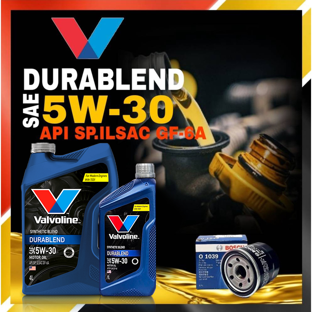 น้ำมันเครื่องเบนซิน Valvoline Durablend 5W-30 (4+1 ลิตร) กึ่งสังเคราะห์ ...