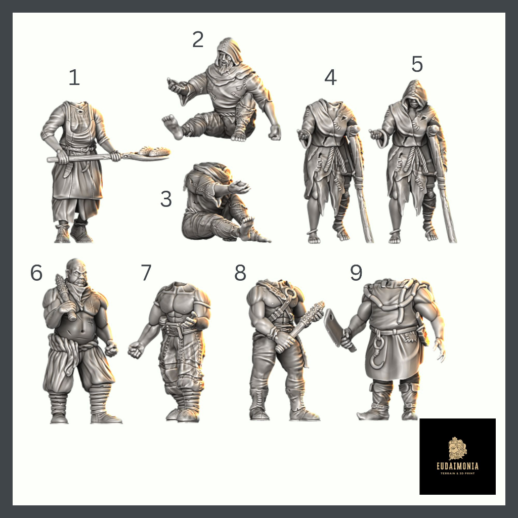 โมเดลชาวบ้าน ยุคกลาง Customize Town folk minaitures for TRPG, DND Diorama and wargame | Shopee ...