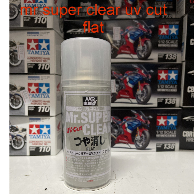 B523 Mr Super Clear UV Cut (Flat) สเปรย์เคลือบด้านกันแสง(UV) ป้องกันสีเหลืองได้ดี สูตรทินเนอร์ ...
