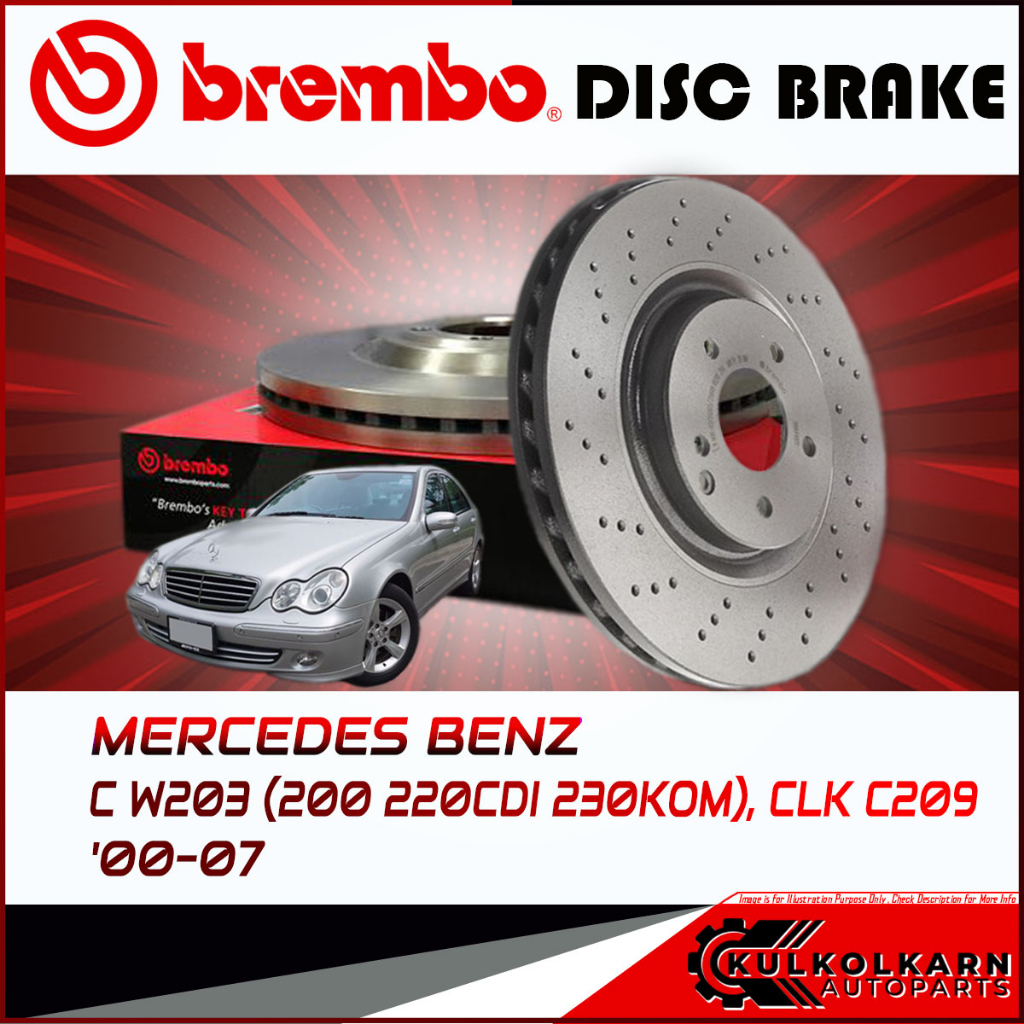 จานเบรกหน้า BENZ C W203 (200 220CDI 230KOM), CLK C209 (เจาะรู) (HC) ปี ...