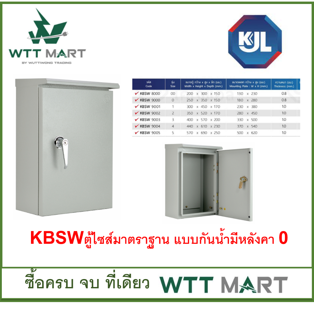 KJL ตู้ไฟ แบบกันน้ำมีหลังคา รุ่น KBSW | Shopee Thailand