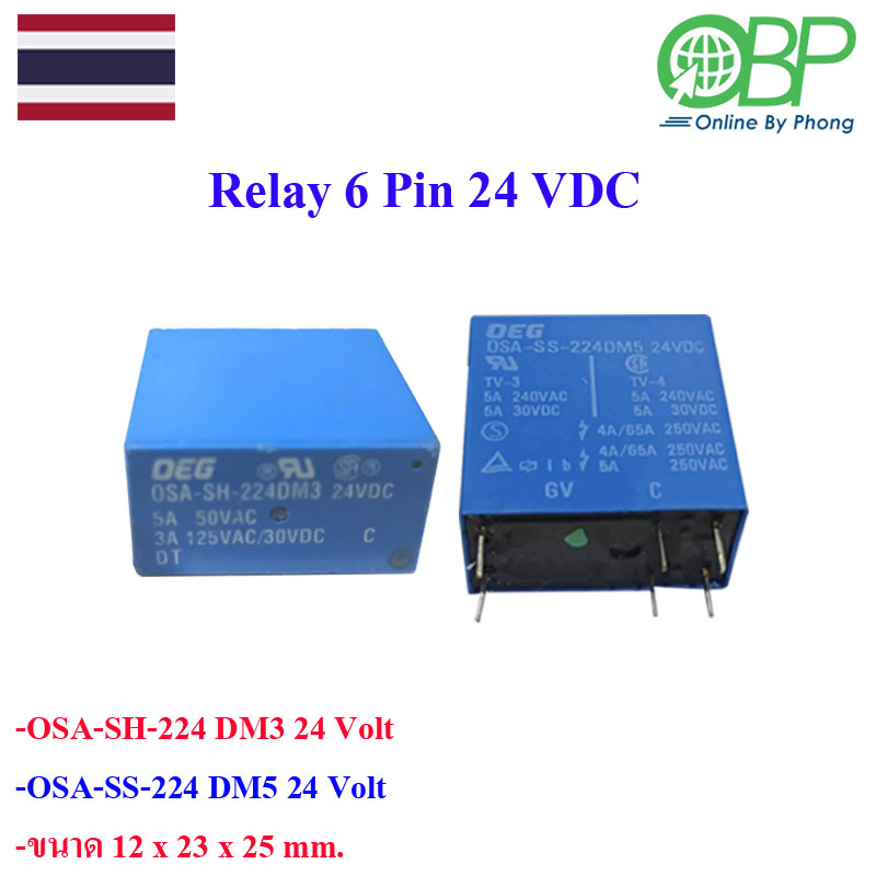 Relay 6 pin 24 VDC (รีเลย์6ขา24โวลต์) | Shopee Thailand