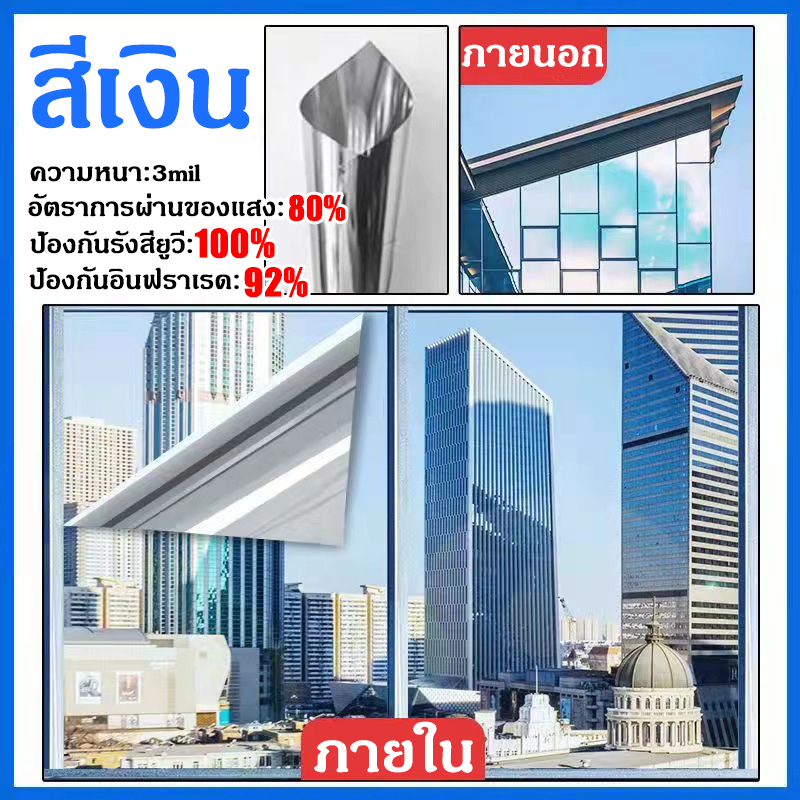COMBAJA ฟิล์มกรองแสง มองเห็นด้านเดียว ฟิล์มปรอทกันแดด ฟิล์มปรอท ฟิล์ม ...