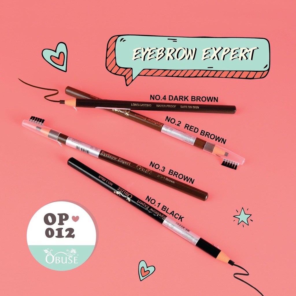 OP-012 Obuse Eyebrow Expert ดินสอเขียนคิ้วเชือกพร้อมแปรง กันน้ำ กัน ...