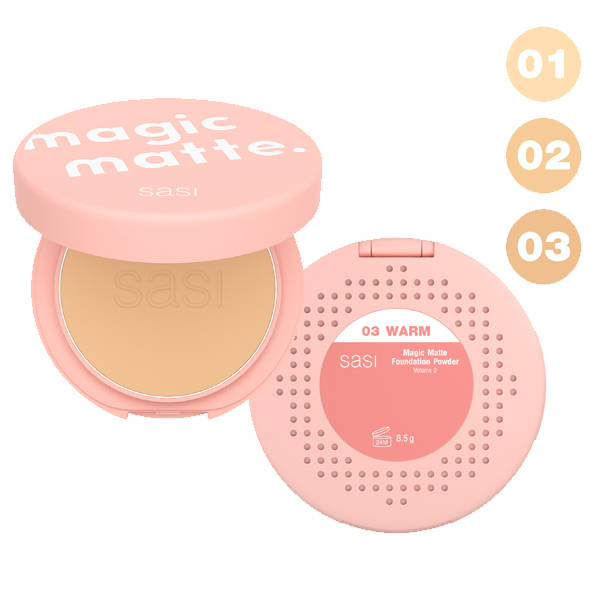 SASI magic matte & Glow Foundation Powder SPF 30 PA++++ กล่องฟ้าชมพู แป้งเสกผิว ผิวแพ้ง่ายใช้ดี ...