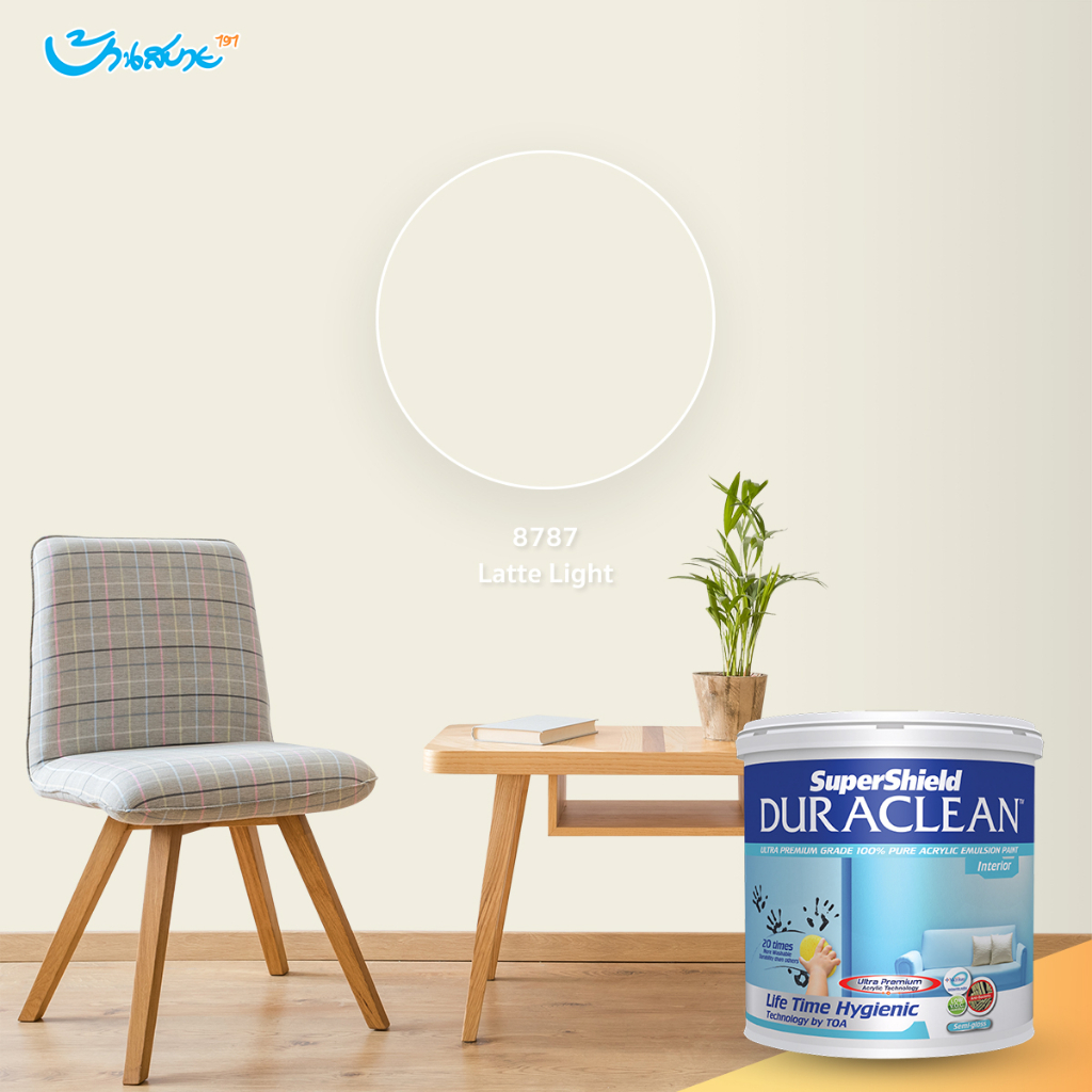 TOA Duraclean ชนิดดด้าน สีครีม 8787 สี Latte Light ขนาด กล. สีทาภายใน ...