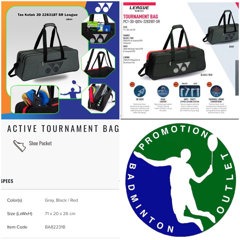 YONEX TOURNAMENT BAG SUNR 22831 WEX | Shopee Thailand
