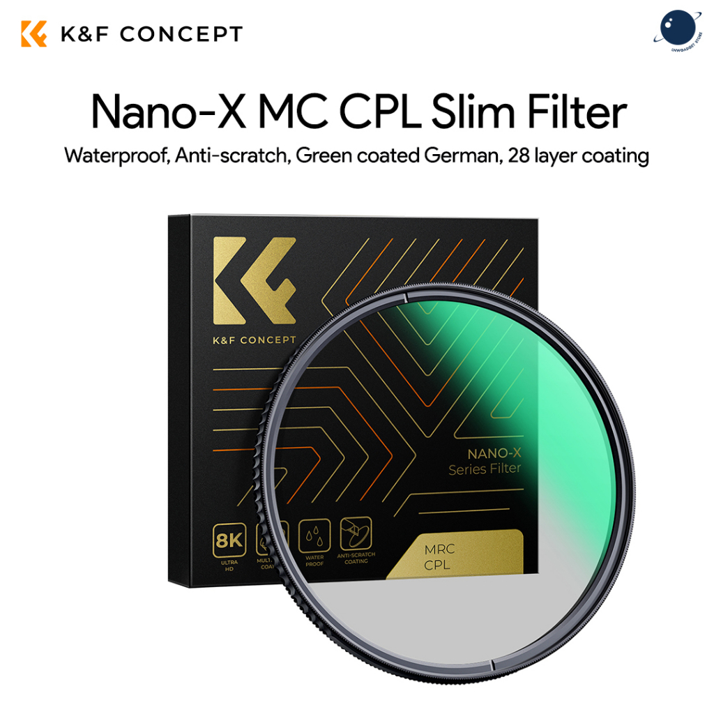 K&F 49mm Nano-X MC CPL Slim Filter, Waterproof, Anti-scratch, Green ...