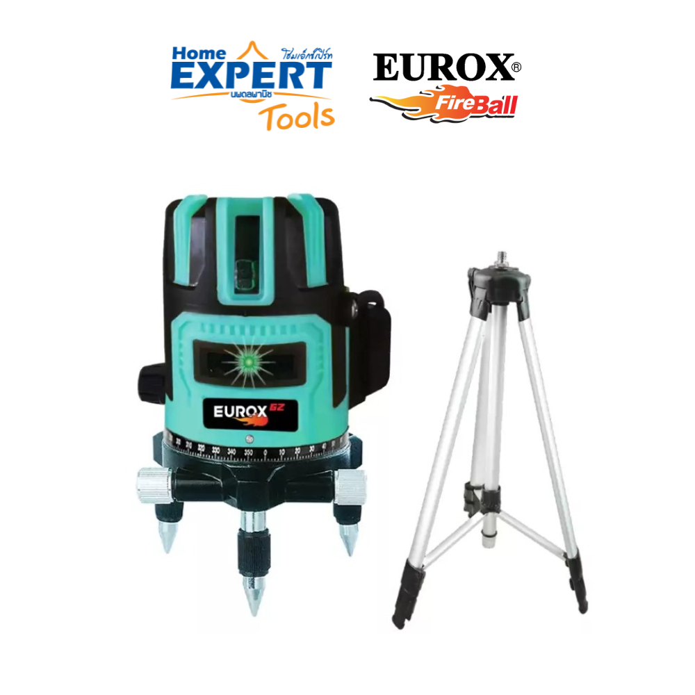EUROX เครื่องวัดระดับเลเซอร์ รุ่น GZ-5 แสงสีเขียว + ขาตั้ง หมุนได้ 360° | กล้องวัดระดับเลเซอร์ ...