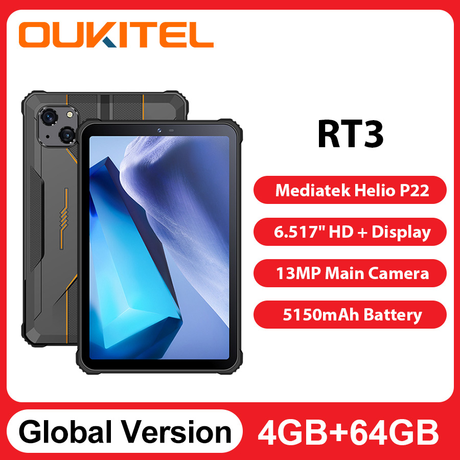 Oukitel RT3 Mini Rugged Tablet 8 Inch HD+ 5150 mAh 4GB+64GB Android 12 ...