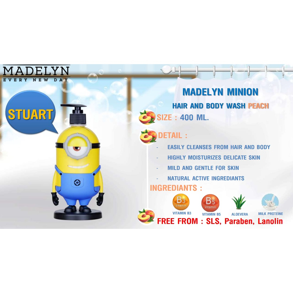 Madelyn Minions Hair and Body Wash Shower มินเนี่ยน น่าร๊าก | Shopee ...