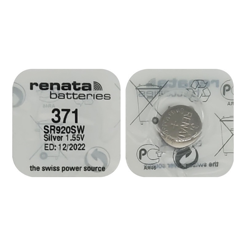 Renata ถ่านนาฬิกา/ถ่านกระดุม 371/SR920SW 1.55V ของแท้(แบ่งขาย1ก้อน ...
