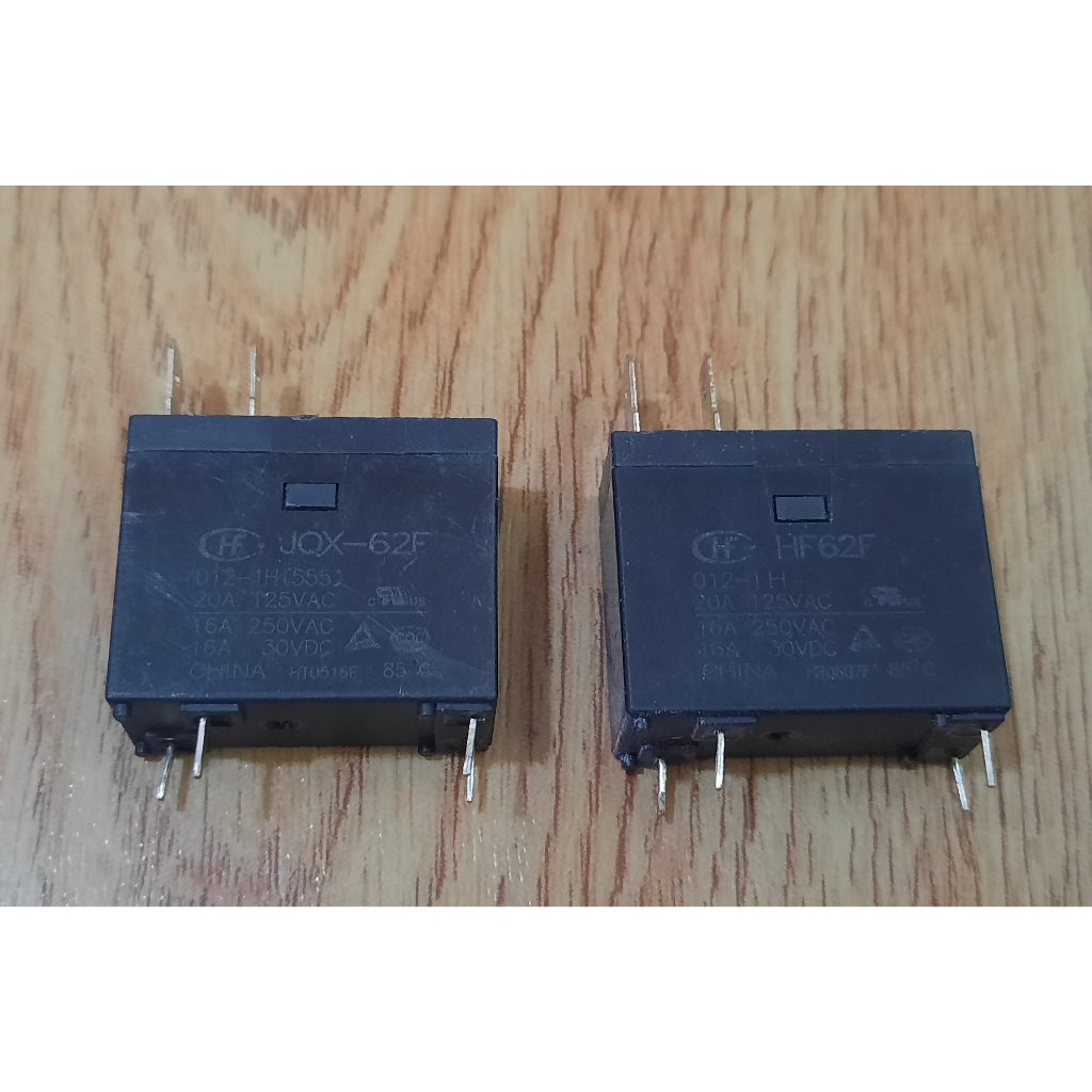 Relay JQX-62F / HF62F รีเลย์ 12V 16A/250V แผงวงจรไฟฟ้า Hongfa เครื่องทำน้ำอุ่น เครื่องทำน้ำร้อน ...