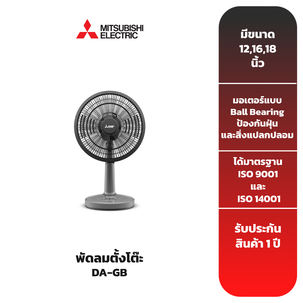 MITSUBISHI พัดลมตั้งโต๊ะ Mitsubishi รุ่น D12A-GB,D16A-GB,D18A-GB | Shopee Thailand