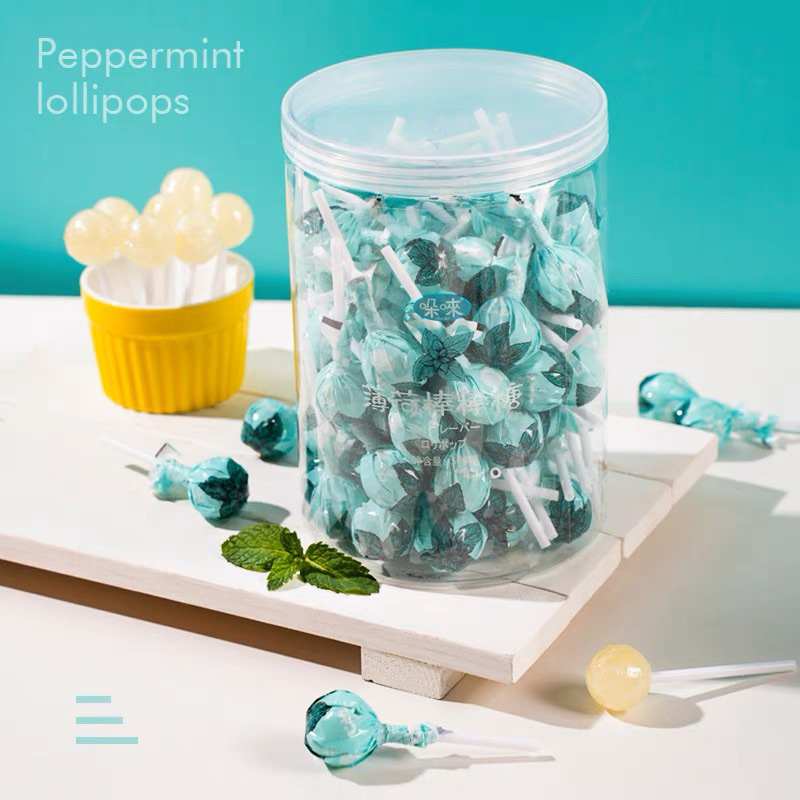 💥ลด50%💥Mint lollipops อมยิ้มรสมินท์ ลูกอม รสมิ้นต์ หอมชื่นใจ (1ชิ้น/11 ...