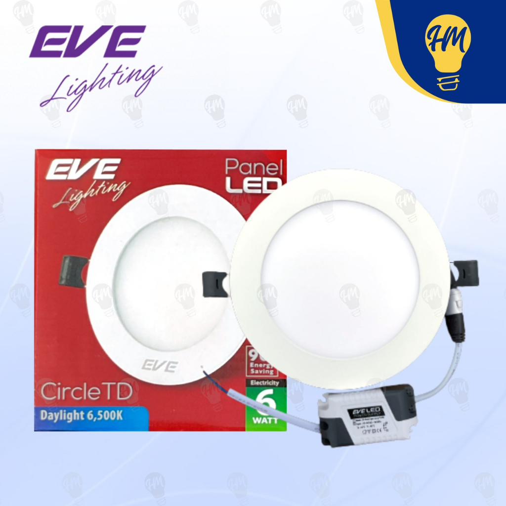 EVE Panel ดาวน์ไลท์ LED 6W 9W 12W 18W 24W กลม แสงขาว/วอร์ม รุ่น TD โคม ...