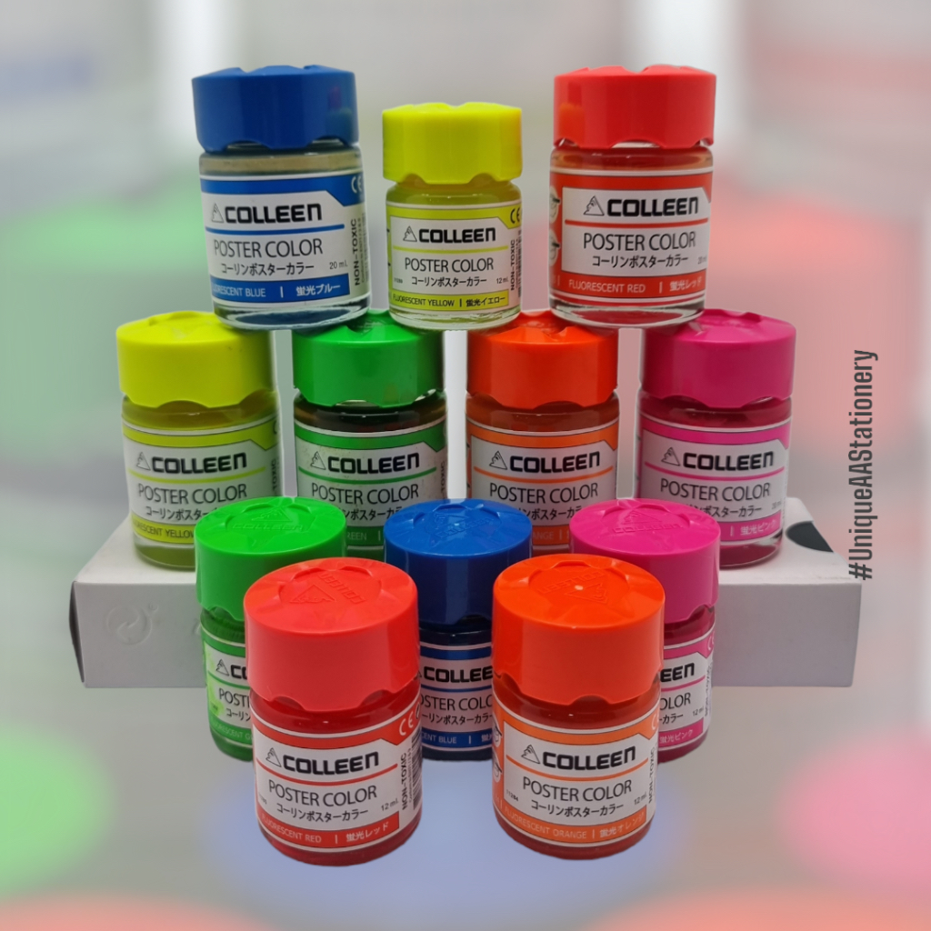 Colleen สีโปสเตอร์ สีสะท้อนแสง Fluorescent (Neon) Poster Color 12มล./20 ...
