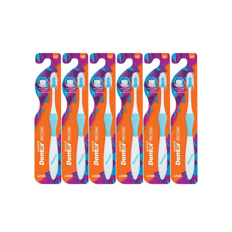 แปรงสีฟัน Dentor Pro Clean เดนเทอร์ โปรคลีน 6 ด้าม | Shopee Thailand