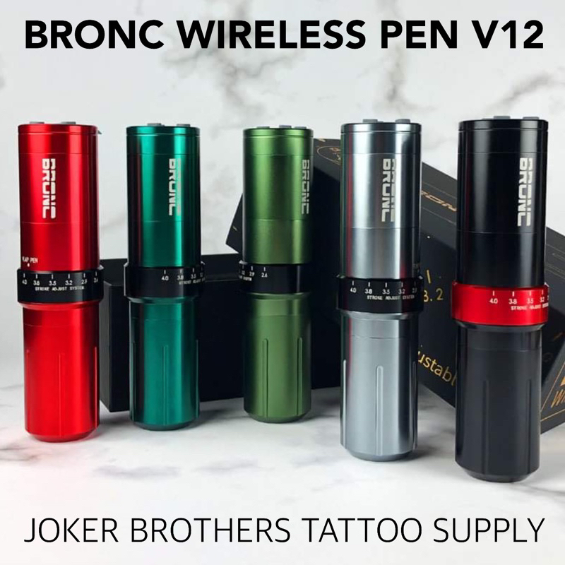 เครื่องสักไร้สาย BRONC Wireless Pen V12 ปรับ Stroke ได้ 2.6-4.0MM ...