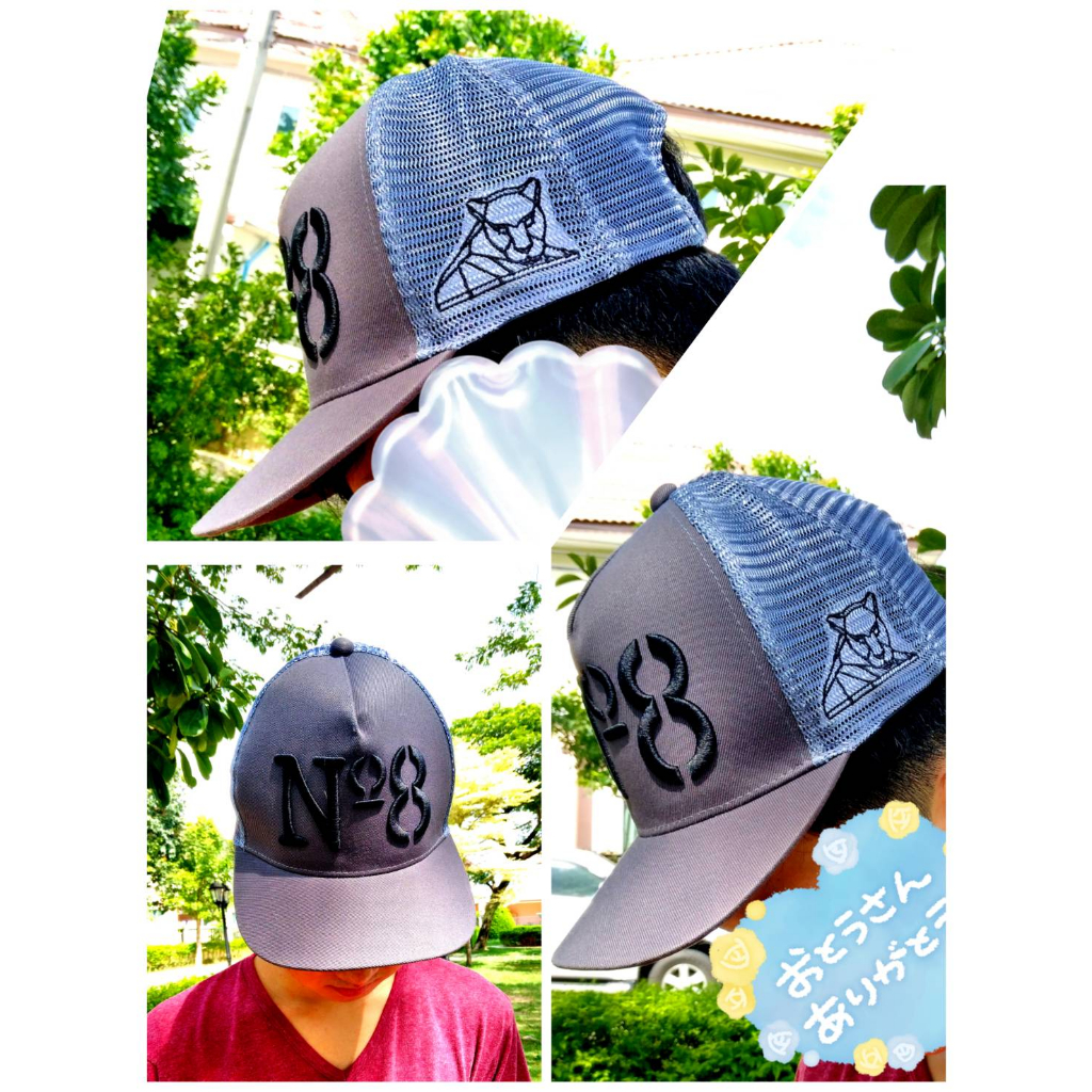 หมวกดำLEO no.8หลังตาข่ายมี2สีปักนูน | Shopee Thailand