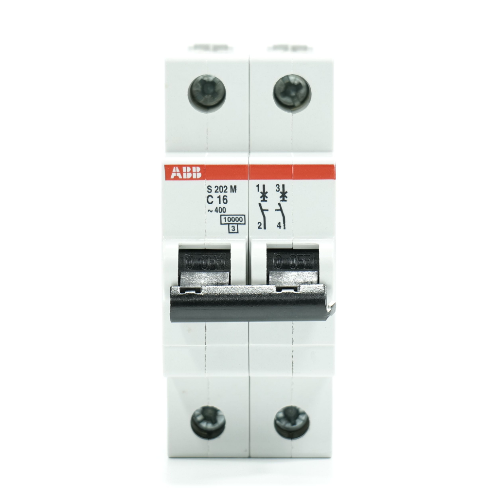 MCB ABB รุ่น S202M-C16 2P 16A 10kA 2CDS272001R0164 เซอร์กิตเบรกเกอร์ เอบีบี เซอร์กิตเบรกเกอร์ ...