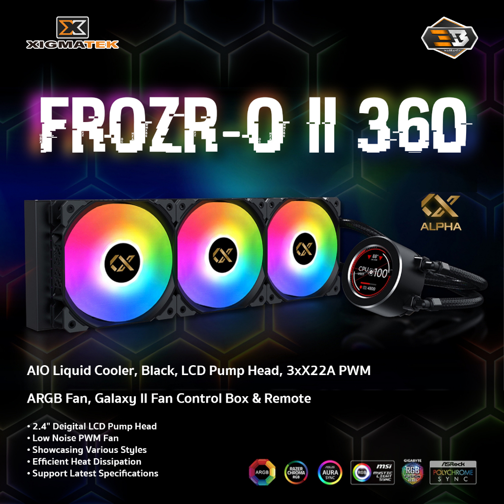 Frozr-O II 360 Intel:LGA1700,1200,115x,1366,2011, 2 066 AMD : AM5,AM4 ...