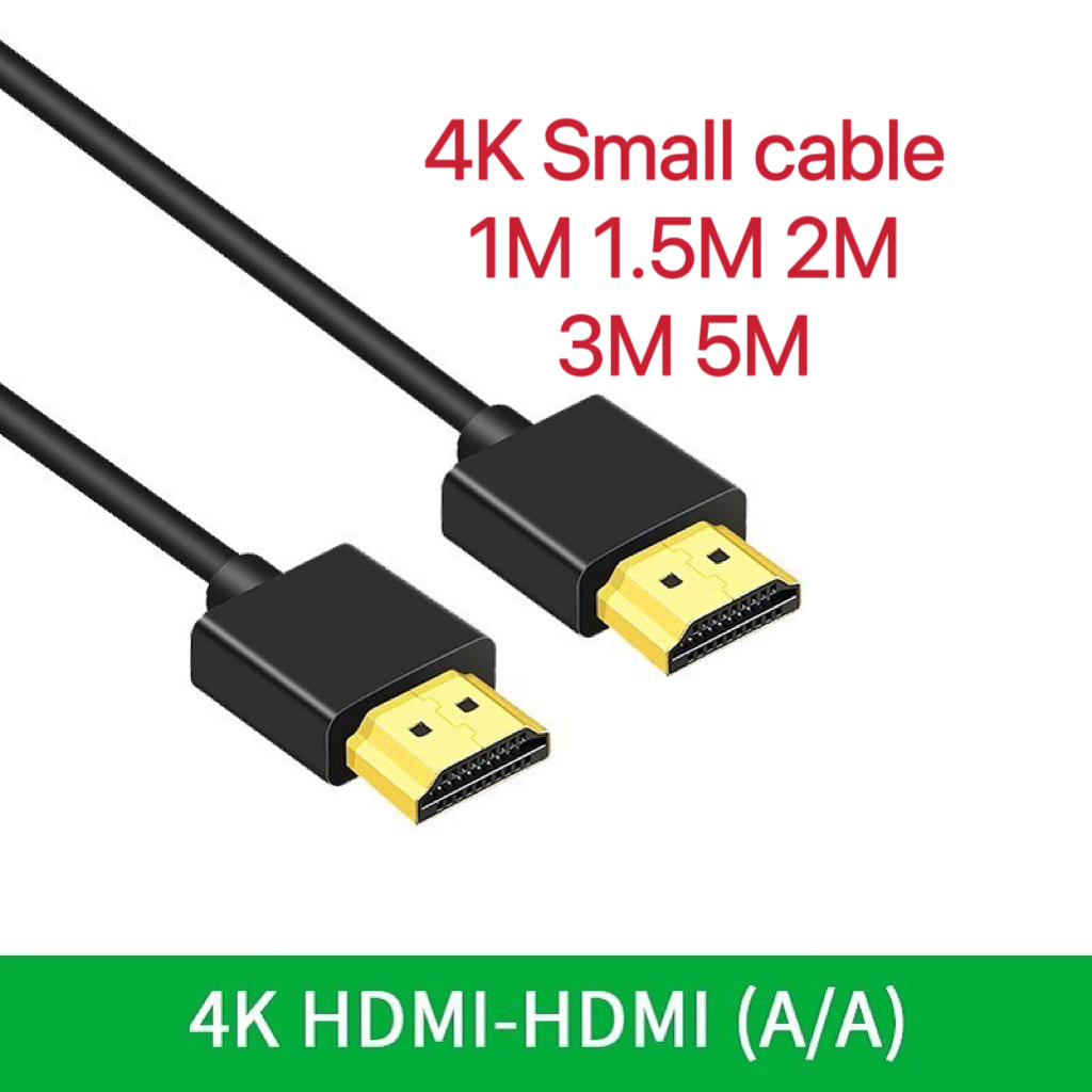 HDMI High Speed 1.5M 3M 5M 10M 2160p 4K 3D VER 2.0 สายเส้นเล็ก 1.5-10เมตร (Black) | Shopee Thailand