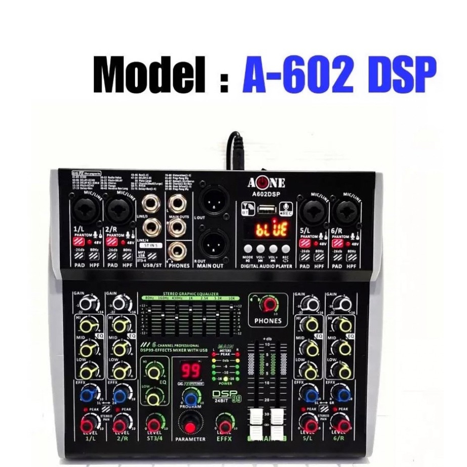 A-ONE มิกเซอร์ MIXER 6CH ปรับแต่งเสียง ผสมสัญญาณเสียง 6ช่อง มีบลูทูธ ...