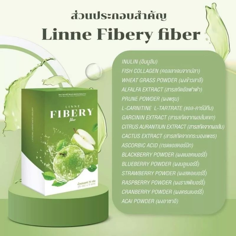ลินเน่ ไฟเบอร์รี่ ไฟเบอร์ ผลิตภัณฑ์เสริมอาหาร Linne Fibery Fiber ...