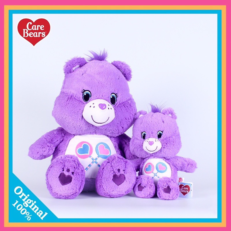 สินค้าแท้💯ลิขสิทไทย🇹🇭ตุ๊กตาหมี แคร์แบร์ 25-45cm. Care Bears น้องแชร์แบร์ สีม่วง 🍭𝑺𝒉𝒂𝒓𝒆 𝑩𝒆𝒂𝒓💜 ...