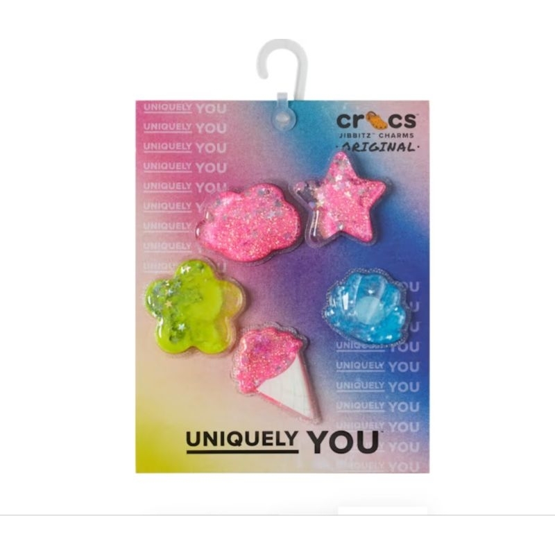 Jibitz crocs สกุชชี่ กลิตเตอร์ Pack 5 ชิ้น | Shopee Thailand