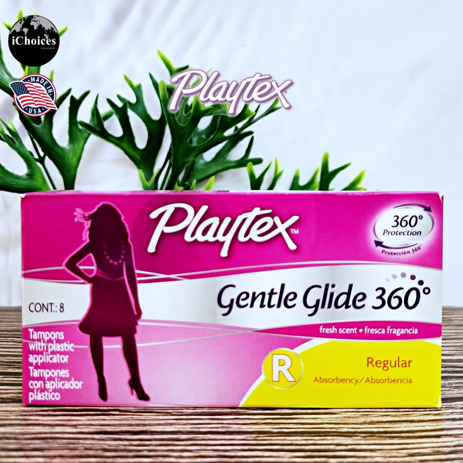 [Playtex] Gentle Glide 360, Regular Absorbency Tampons 8 Count ...